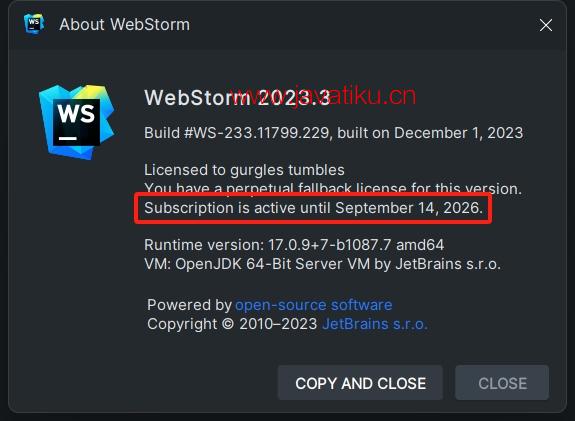 WebStorm 2023.3 版本永久激活破解教程，附最新WebStorm注册码（亲测好用）